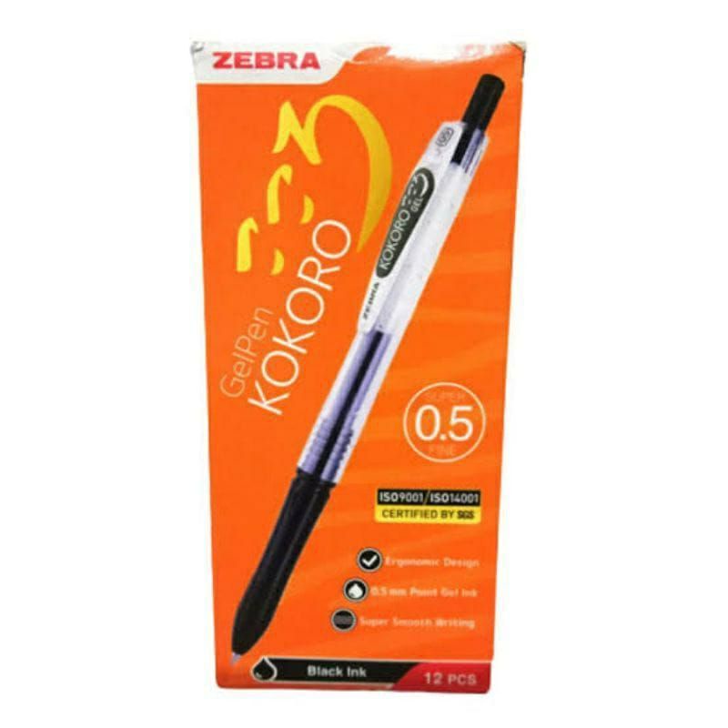 Jual Pulpen Zebra Kokoro GEL 0.5mm Hitam 1 Pack | Shopee Indonesia