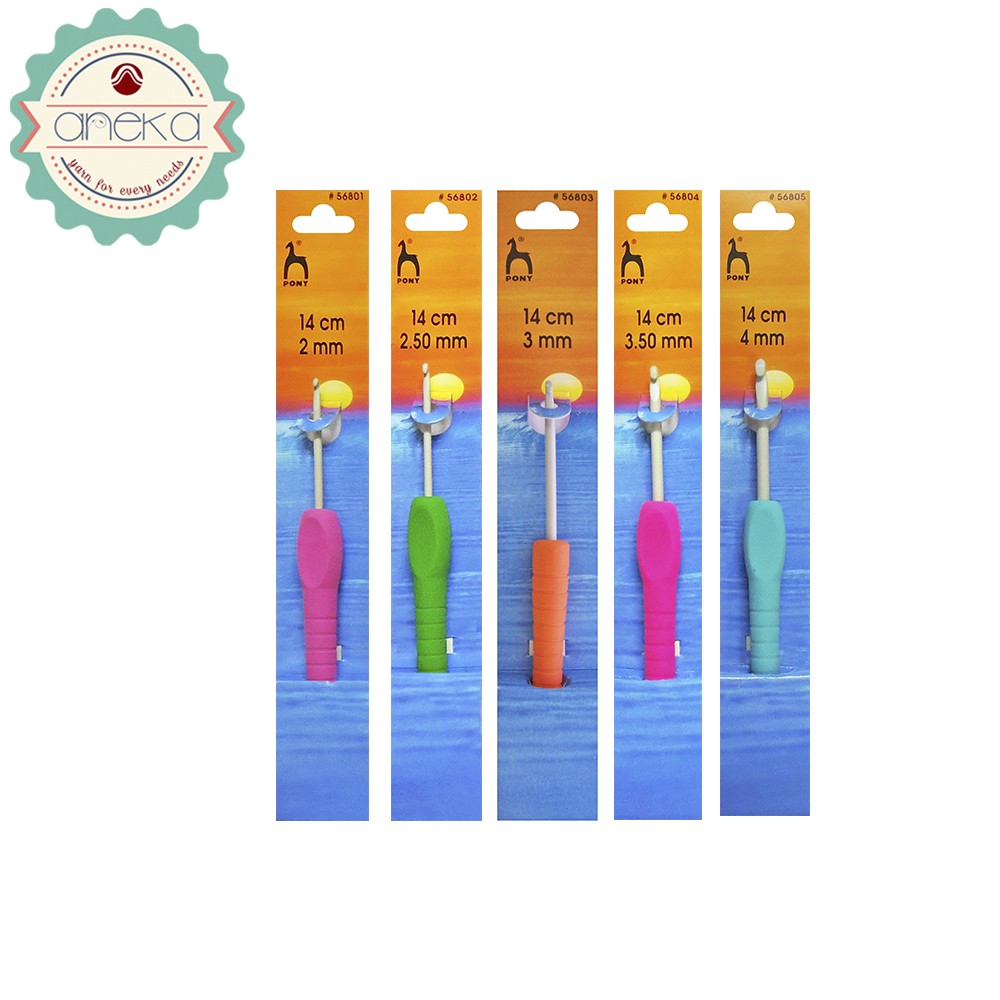 Jual PONY - Hakpen (Alat / Jarum Rajut) Crochet Hooks Pony Finger Flat ...