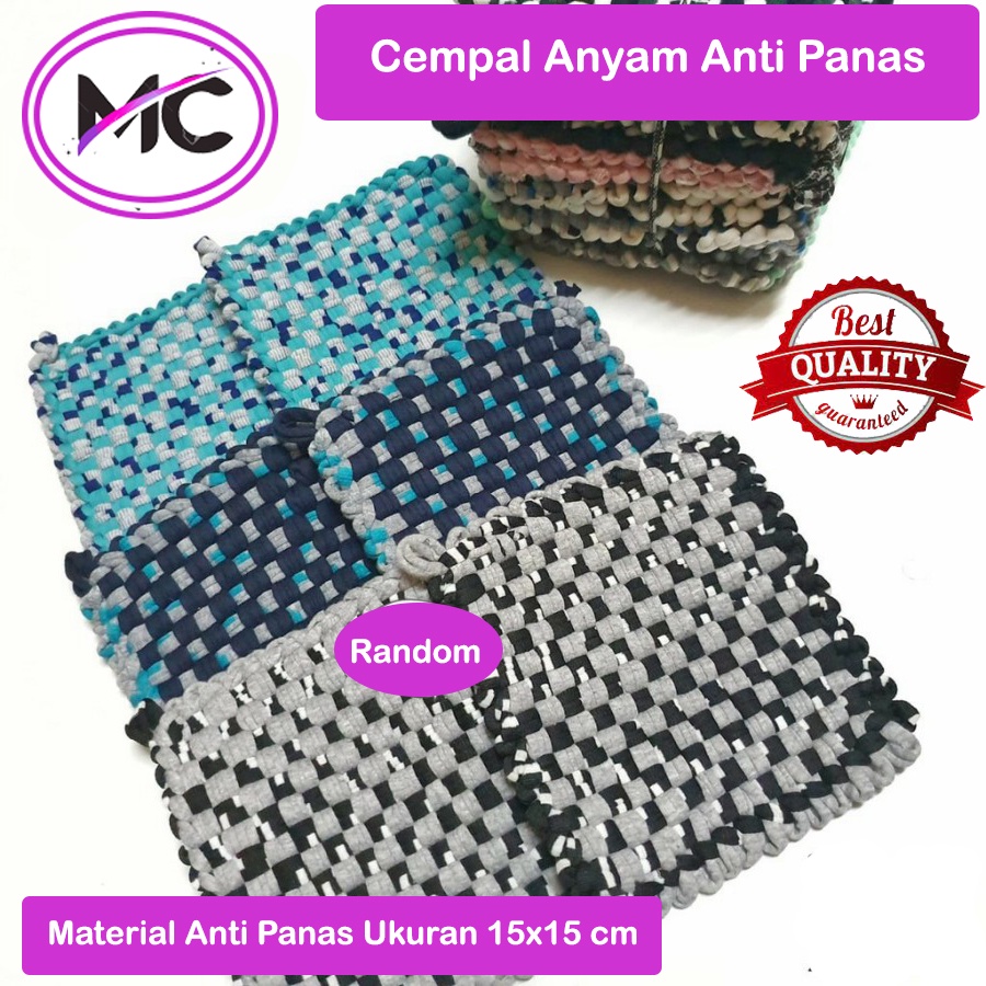Jual Cempal Anti Panas Anyam Dapur Tebal Kain Lap Tangan Pegangan Panci ...