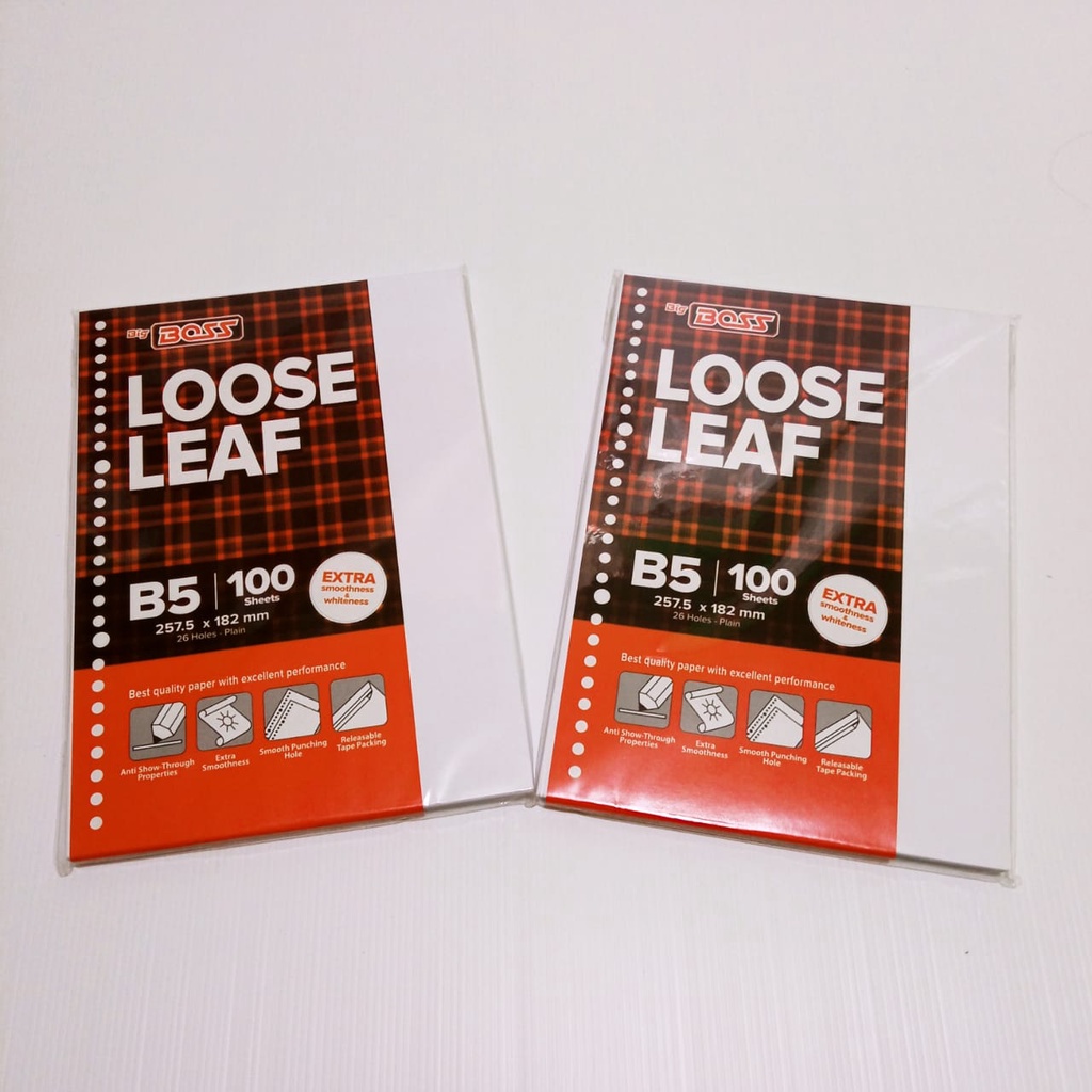Jual LOOSE LEAF B5 POLOS / ISI FILE B5 100 POLOS | Shopee Indonesia