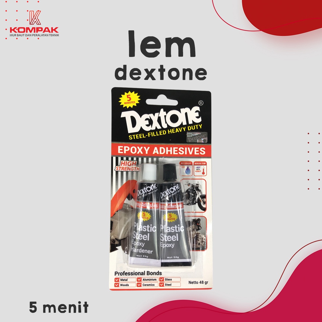 Jual Lem Besi / Lem Dextone 5 Menit Dextone Lem Besi Epoxy Plastic ...