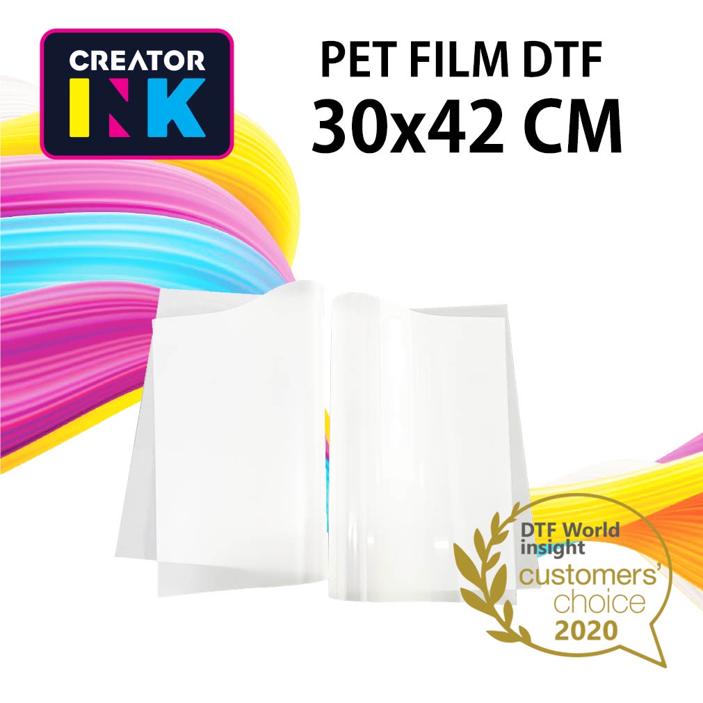 Jual PET FILM DTF - CREATOR INK - Premium Heat Transfer Film - 30x42cm | Shopee Indonesia