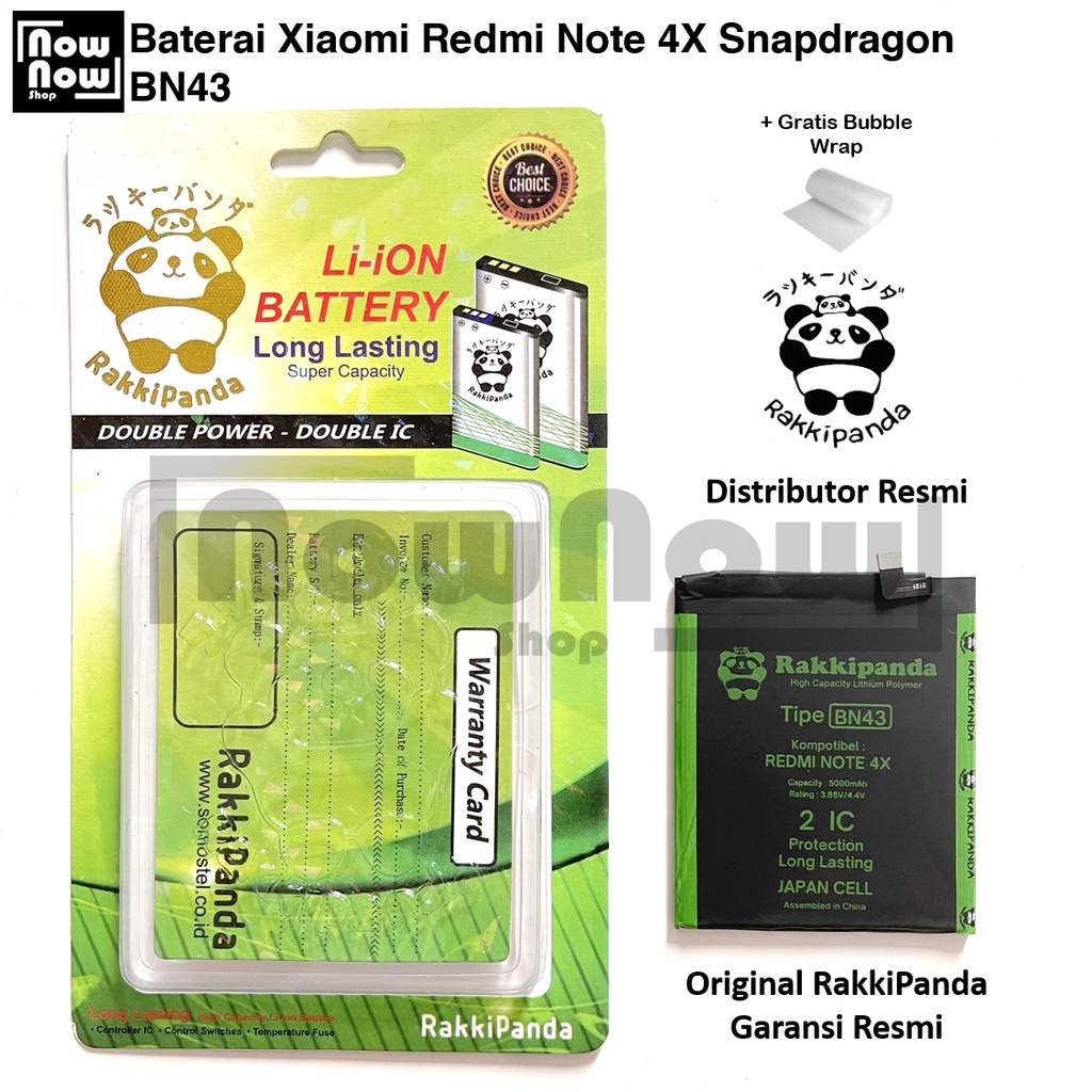 Jual Baterai RakkiPanda Xiaomi Redmi Note 4X Snapdragon BN43 Double ...