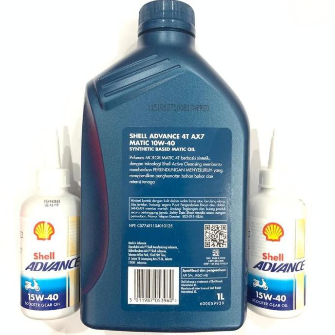 Jual Paket Oli Shell Ax7 Matic 1 Liter Dan 2 Gardan Pcx 2018 Vario 150 ...