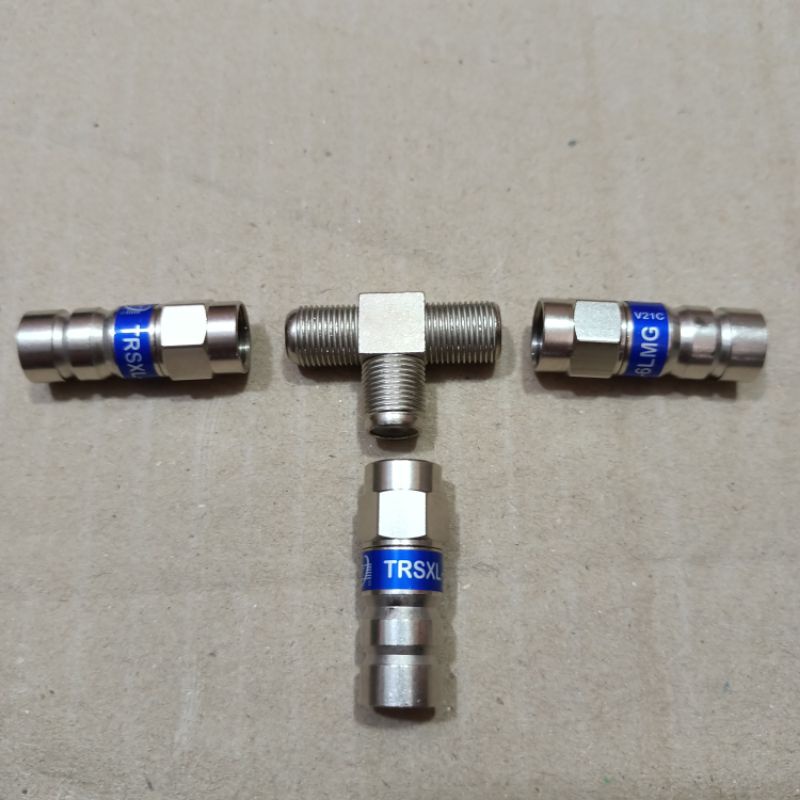 Jual KONEKTOR TV CABANG T PLUS KONEKTOR RG6 | Shopee Indonesia