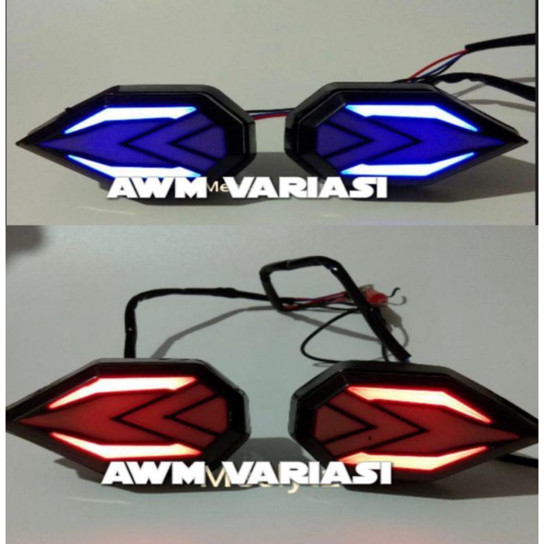 Jual Lampu sein tempel running 2 warna 2 mode senja standby sein ngalir R15,CBR,R25,NINJA,GSX ...