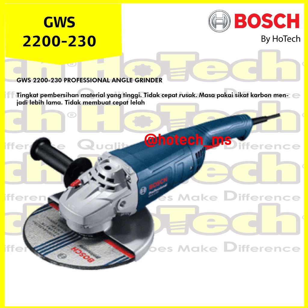 Jual BOSCH GWS 2200-230 | Large Angle Grinder 9" BOSCH | MESIN GERINDA ...