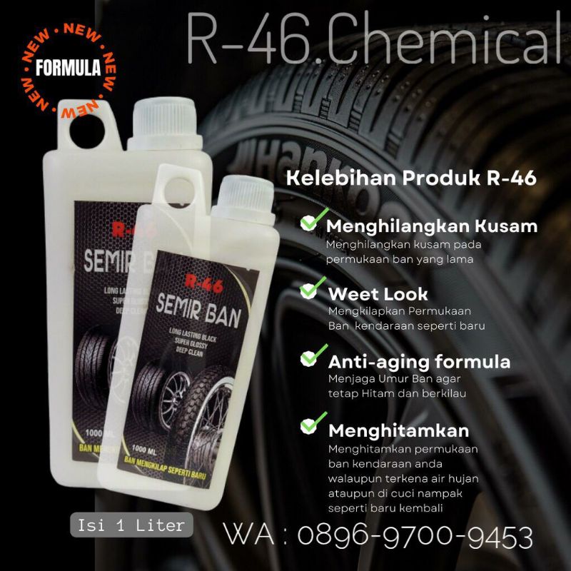 Jual Semir Ban Motor dan Mobil R-46 Ukuran 1000ml / 1 Liter | Shopee ...