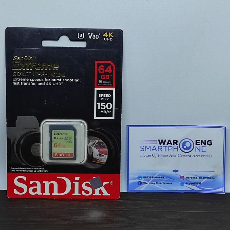 Jual Memory Sandisk Extreme Kapasitas 64GB Speed Up To 150Mbps Memory ...