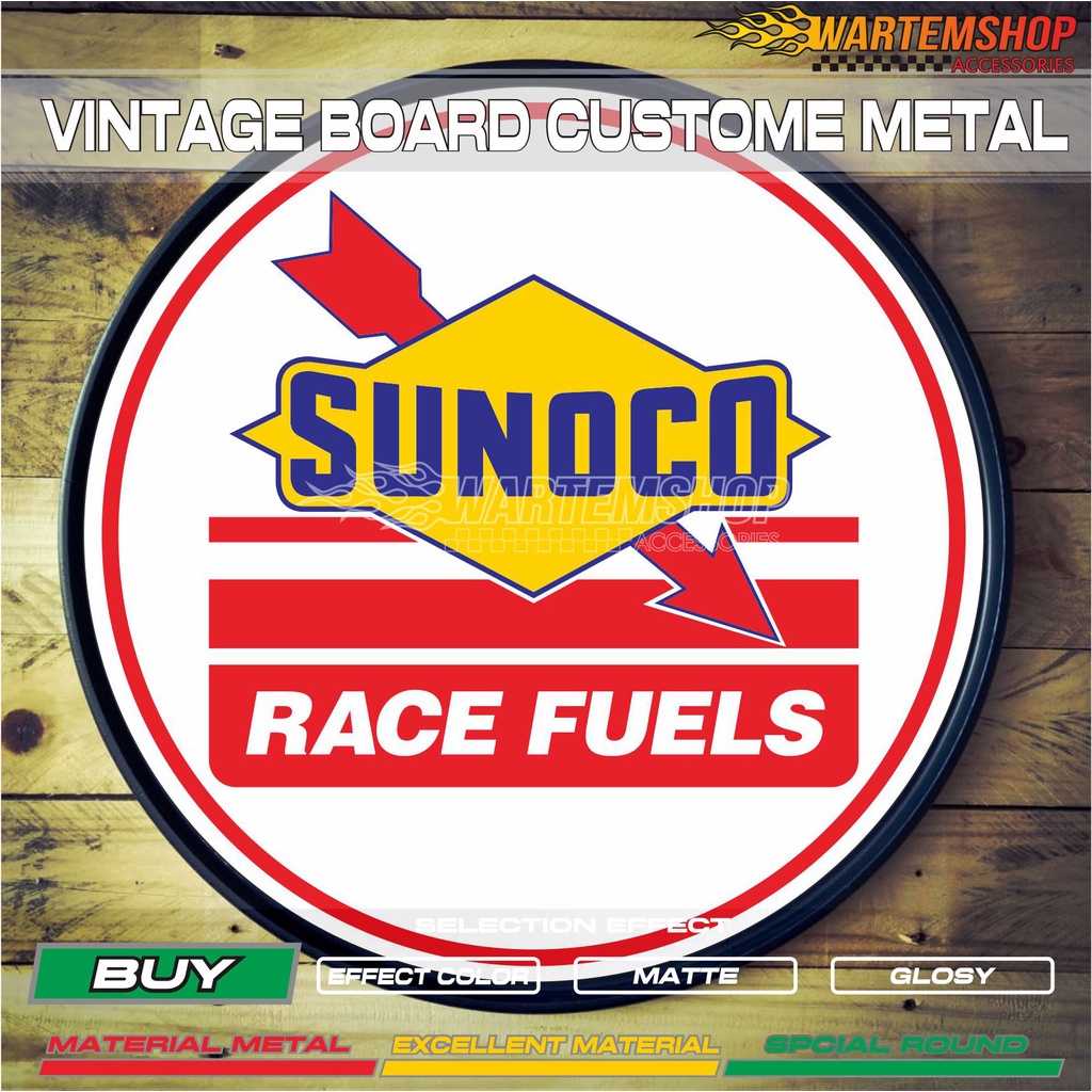 Jual VINTAGE CUSTOM ROUND DRUM HEAD SUNOCO WHITE | Shopee Indonesia