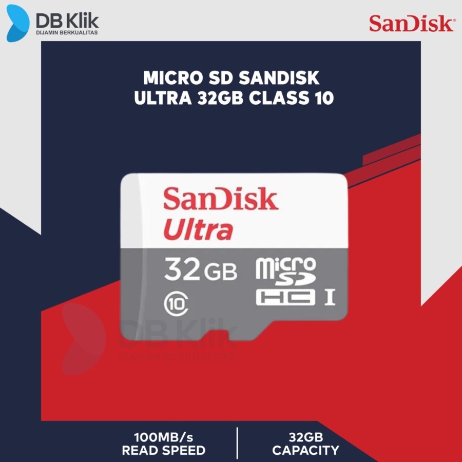 Jual Micro SD SANDISK Ultra 32GB Class 10 100Mbps - SANDISK 32GB 100Mb ... | Shopee Indonesia