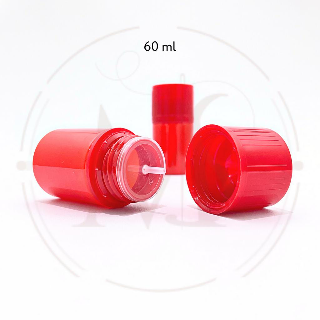 Jual Botol Chubby V4 60ml Flat Cap / Botol Tetes 60ml - Red | Shopee ...