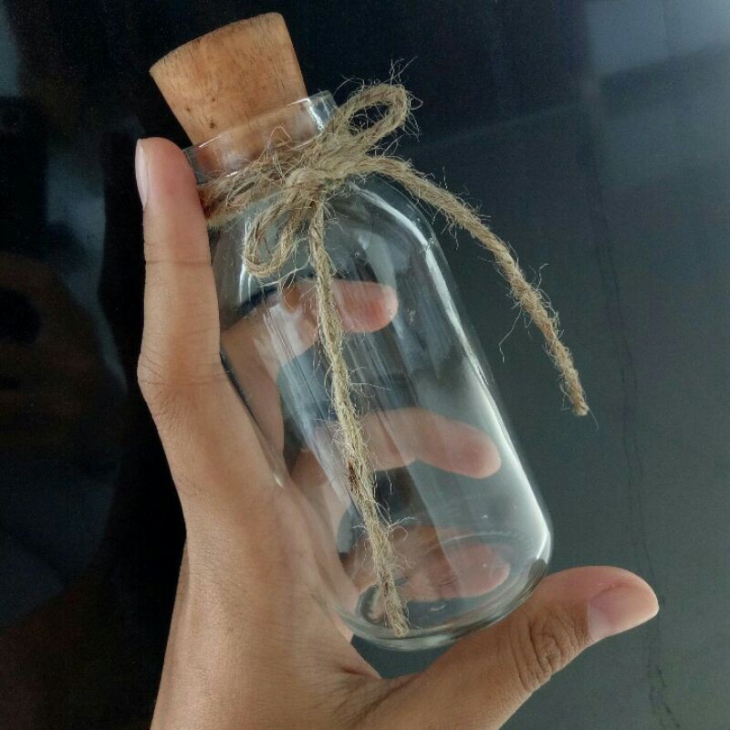Jual BOTOL KACA TUTUP KAYU || BOTOL KACA VINTAGE || BOTOL AESTHETIC ...