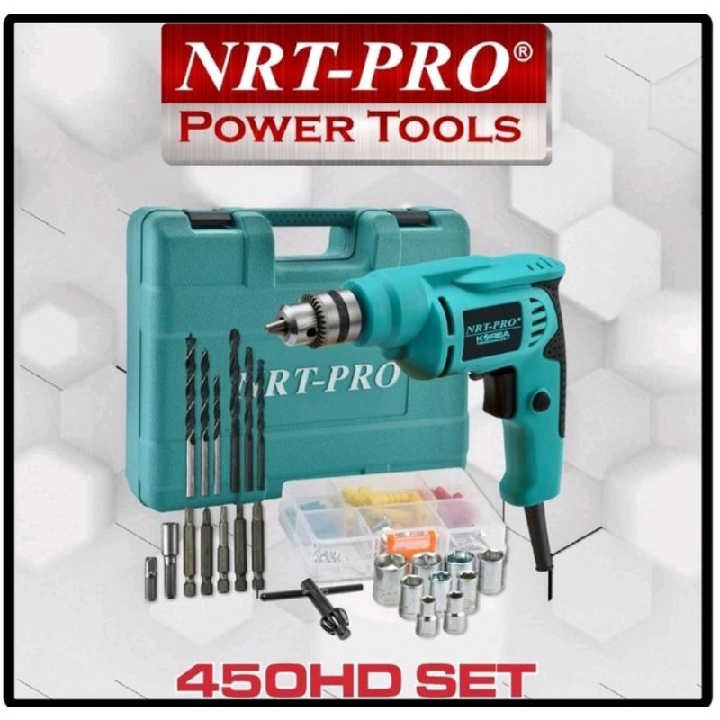 Jual Mesin Hand Bor Tangan 10mm 250 Watt 450 HD Koper + Set NRT Pro ...