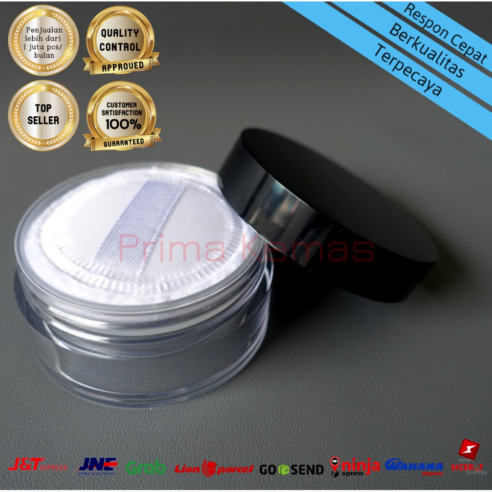 Jual Pot Bedak Tabur - wadah bedak tabur - Face Powder Black Clear 15 ...