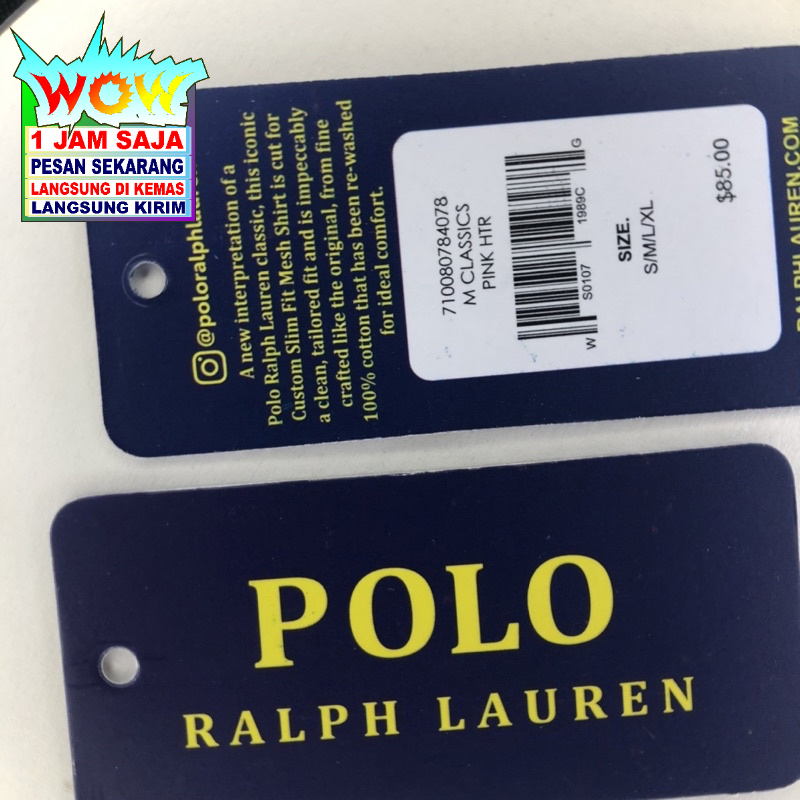 Jual POLO RALPH LAUREN TAG BARCODE SUPER PREMIUM CO 1X DI KIRIM 600PCS ...