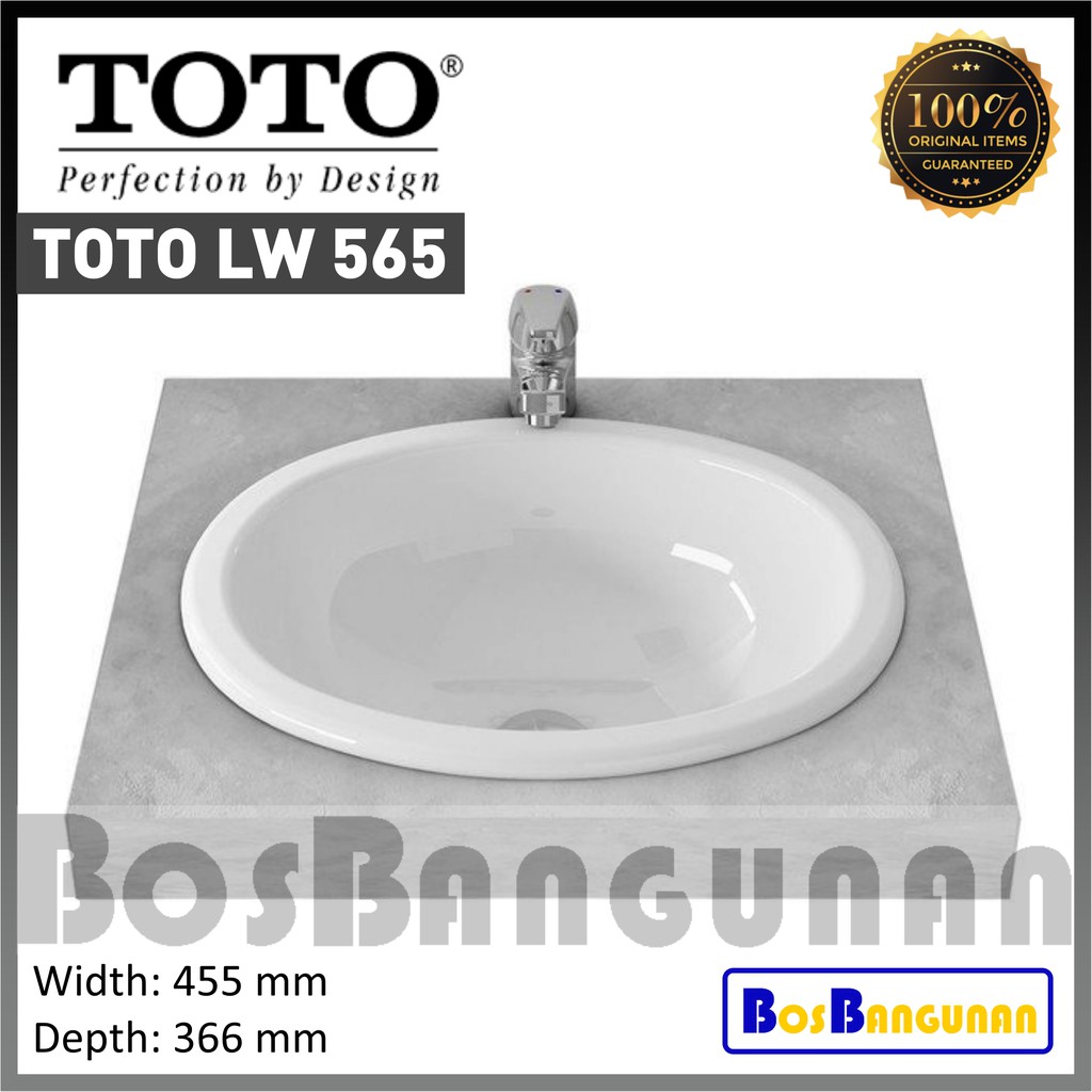 Jual Wastafel Counter TOTO LW 565 / Wastafel Meja TOTO LW565 / Wastafel ...