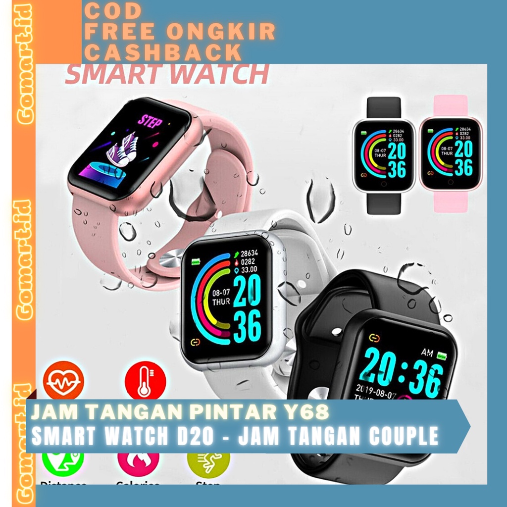 Jual Jam Tangan Pintar Y68 - Smart Watch D20 - Jam Tangan Couple Anti ...