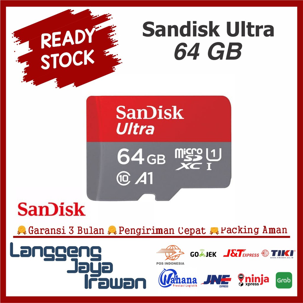Jual Micro SD Card 64Gb 64 GB Sandisk Ultra CCTV Ip Camera Hp MMC ...