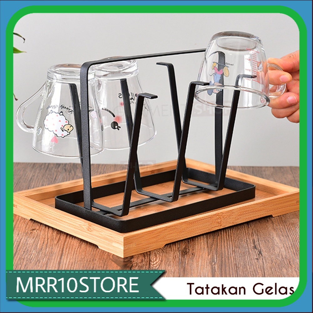 Jual Rak Gelas Tempat Cangkir Cup Holder Organizer Besi Anti Karat Estetik Minimalis Milenial ...