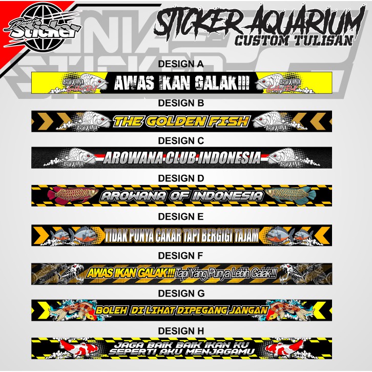 Jual Sticker Aquarium Stiker Aquarium Awas Ikan Galak Predator Ikan ...