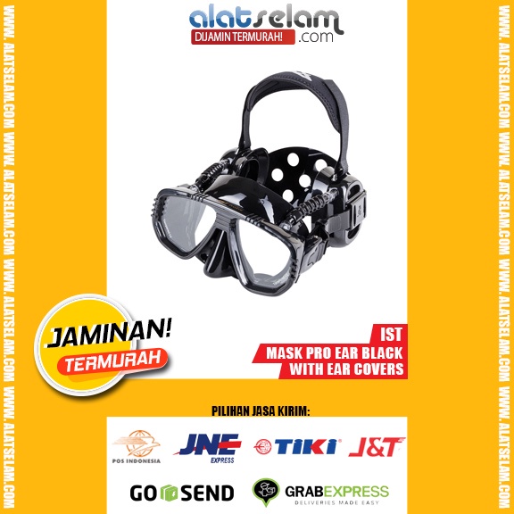 Jual IST Mask Pro Ear Black With Ear Covers 990830 / Kacamata Scuba ...
