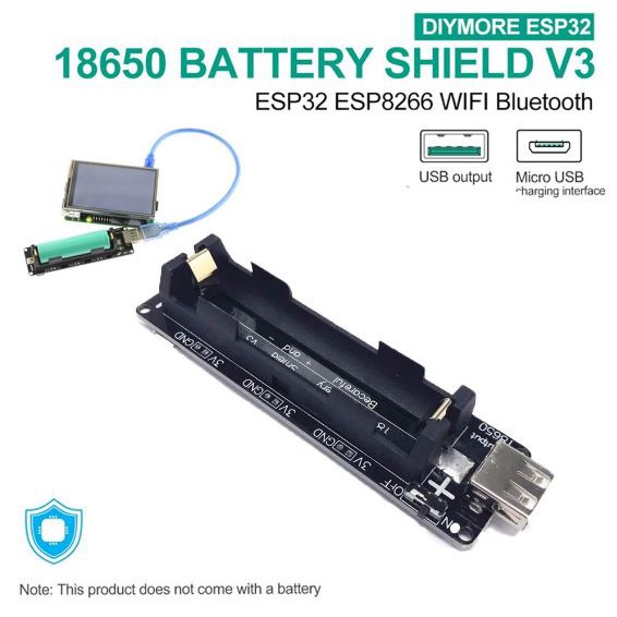 Jual 1 Slot 18650 Battery Shield USB Power Supply Lithium Charger Module Arduino Raspberry Pi ...