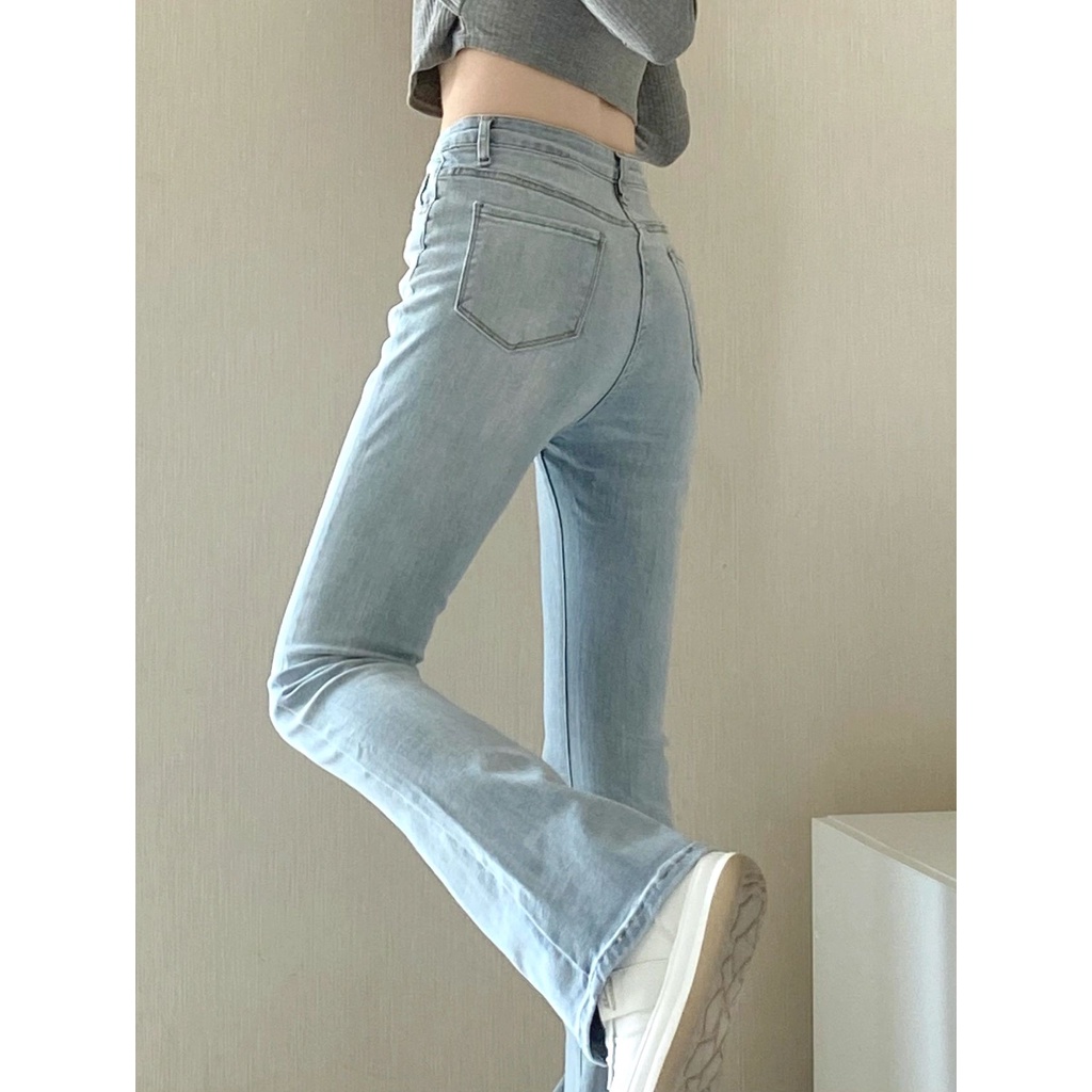 Jual Import Bergaya Biru Celana Cutbray Highwaist Loose Kulot Jeans ...