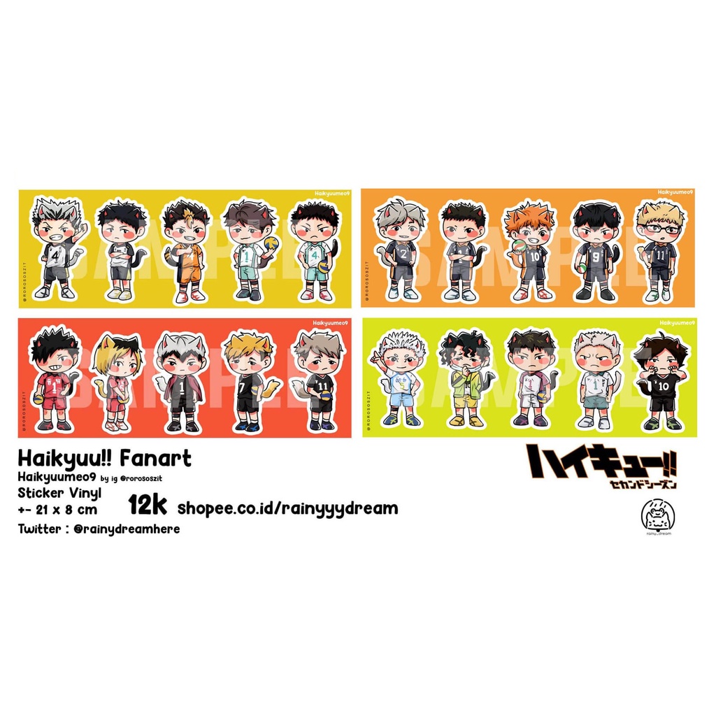 Jual STICKER ANIME HAIKYUU!! haikyuumeo9 Fanmerch (Hinata, Kageyama ...