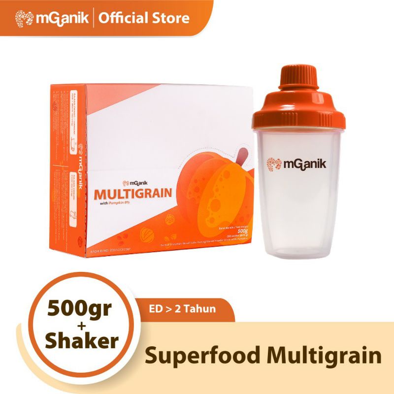 Jual mGanik Multigrain 500gr dan Botol Minum Shaker 300ml - Isi 20 ...