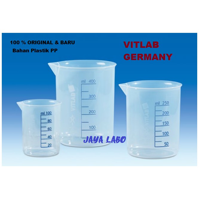 Jual BEAKER PLASTIK PP VITLAB Vol. 500 ml/ Gelas Kimia Plastik/ Gelas Piala Plastik/ Alat ...