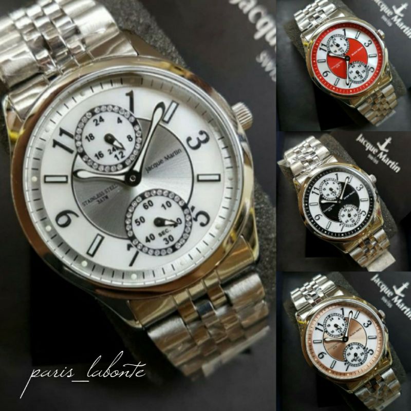 Jual Jam tangan terbaru jacque martin water resisten multifungsi ...