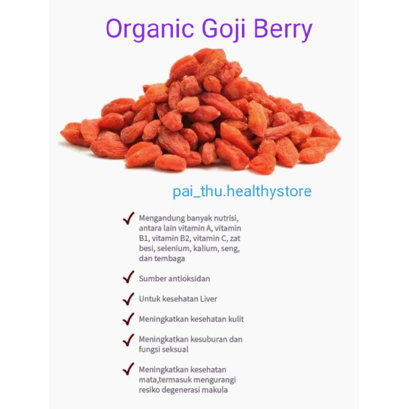Jual Organic Goji Berry- Dried GojiBerry jumbo (kichi organik jumbo ...