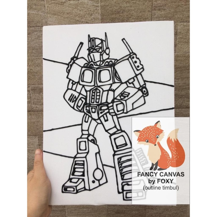 Jual BARU KANVAS LUKIS ANAK OUTLINE TIMBUL GAMBAR - ROBOT TOBOT ...
