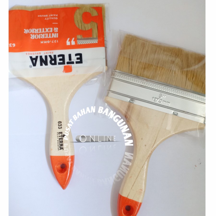 Jual Kuas Cat Tembok Besi Kayu - Paint Brush Eterna 633 5" inch ...
