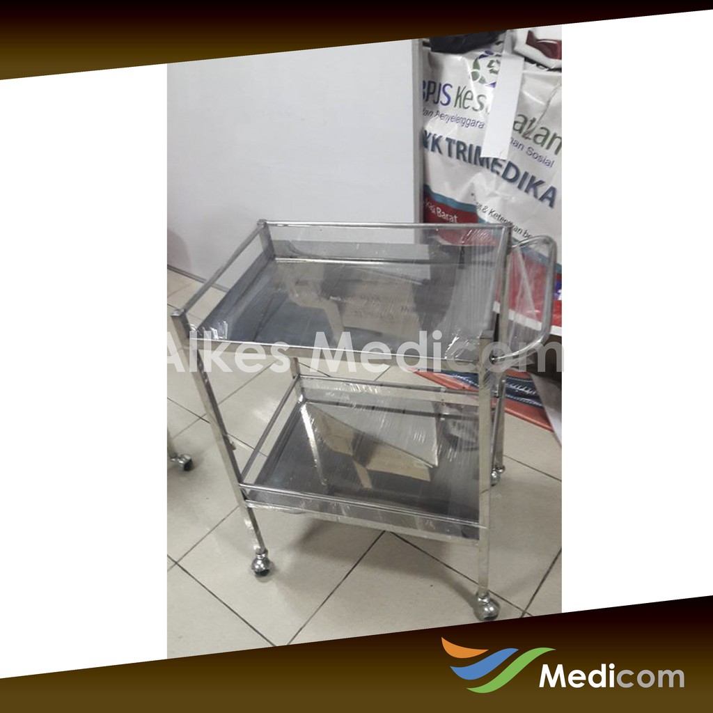 Jual Troli Instrument 2 Susun Stainless Steel | Trolley Troly Rak Meja ...