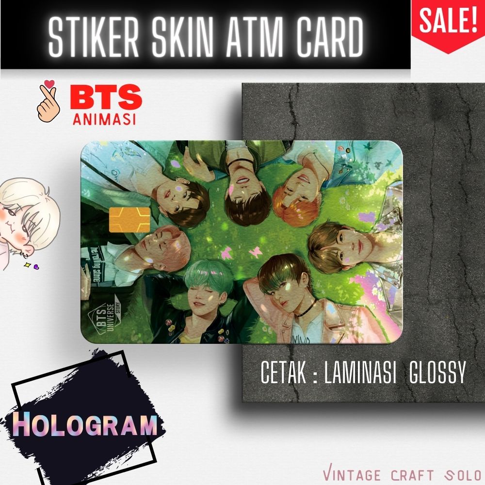 Jual Stiker Sticker Skin Card ATM BTS ARMY Animasi Hologram Premium ...