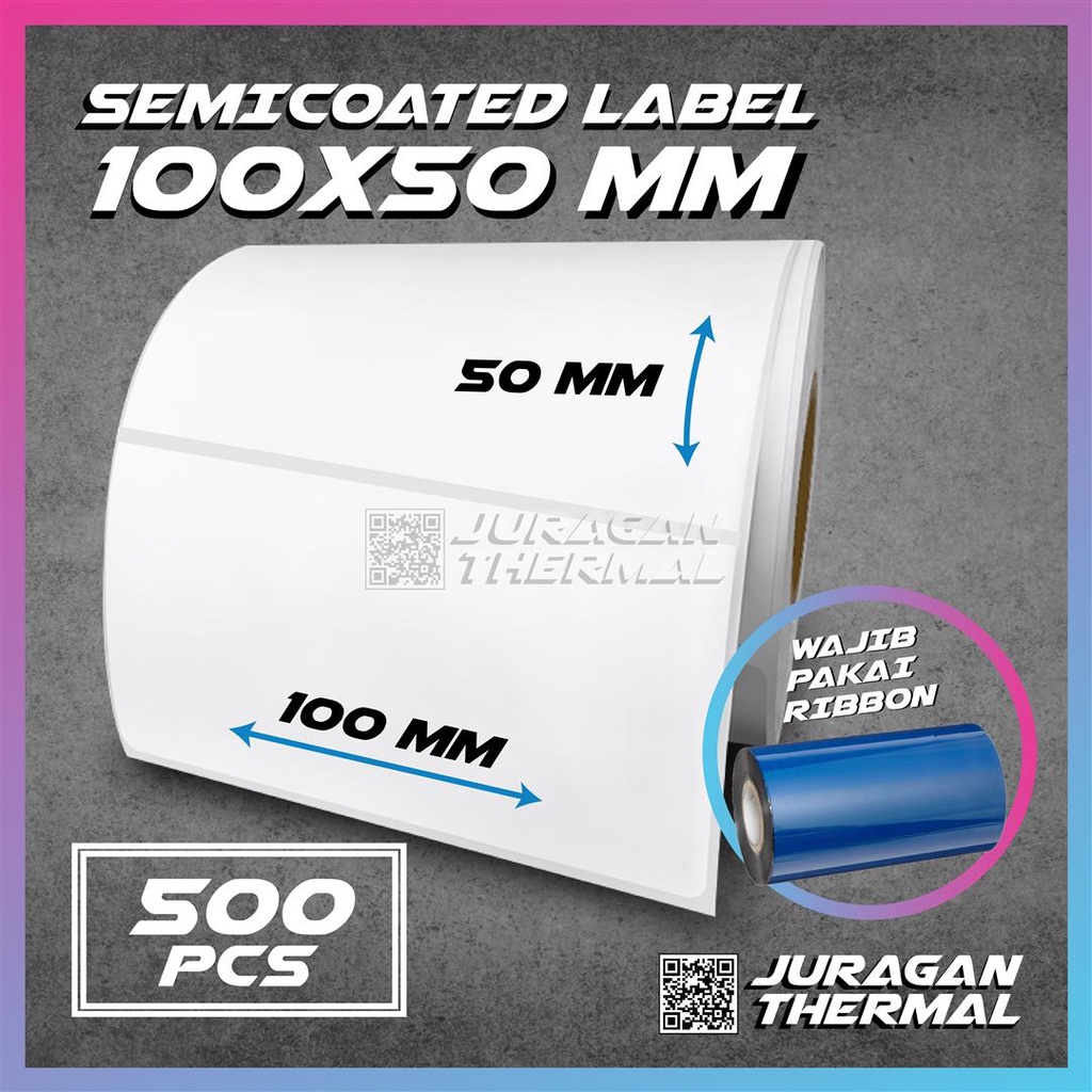 Jual Label Stiker Barcode 100 X 50 Kertas Sticker Semicoated 100x50 mm | Shopee Indonesia