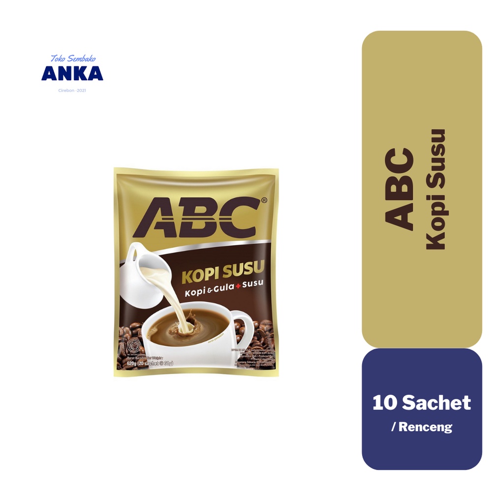 Jual Kopi ABC kopi susu sachet 31gram x 10Pcs (HARGA UNTUK 1 RENCENG ...