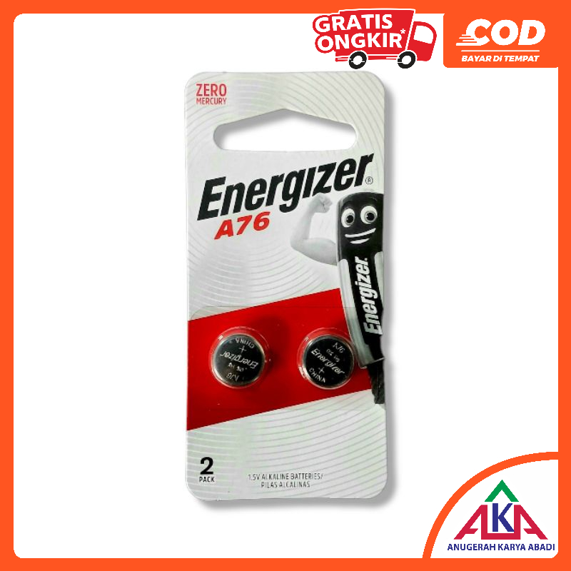 Jual 2 Pcs Baterai Kancing Energizer A76 / LR44 ORIGINAL | Shopee Indonesia