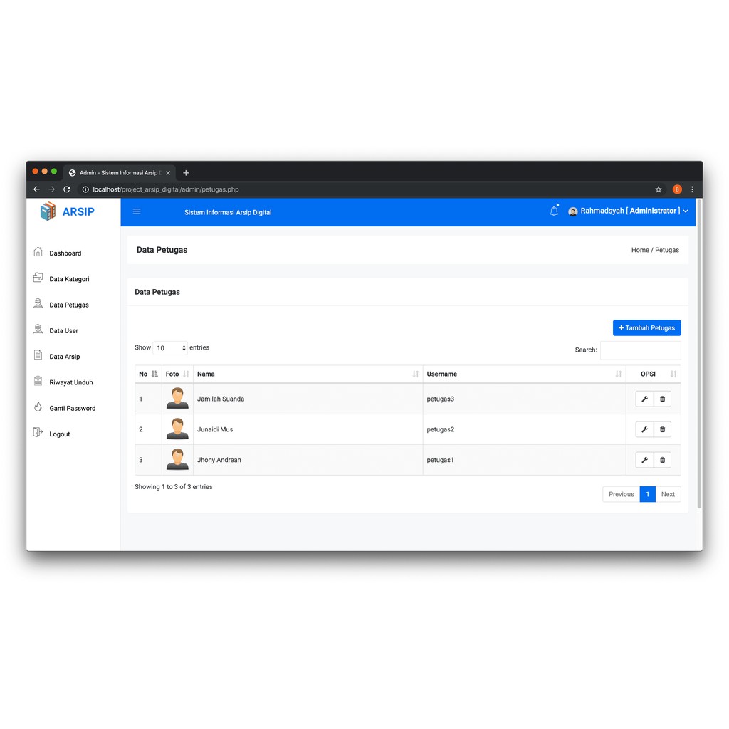 Jual Aplikasi Web Sistem Informasi Arsip Digital Dengan PHP dan MySQLi ...