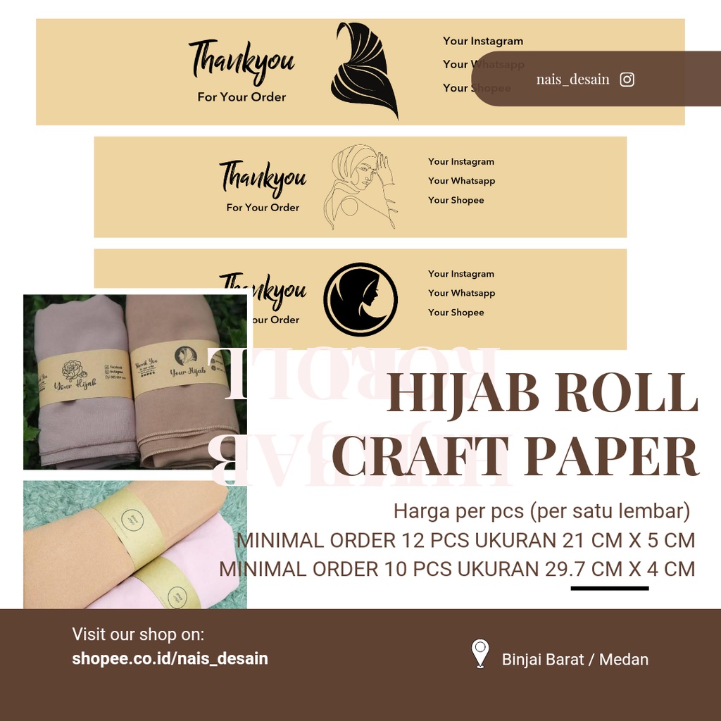 Jual Roll Hijab Craft Paper / Roll Souvenir / Hijab rolls / pita ...