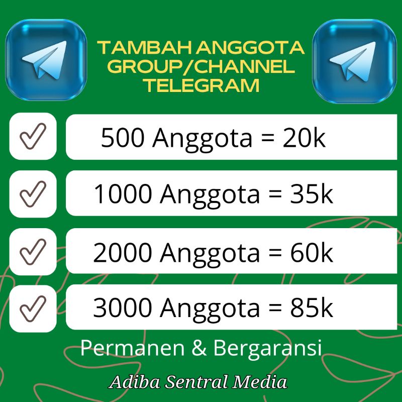 Jual Tambah Member Group/Channel Telegram | Anggota Channel Telegram ...