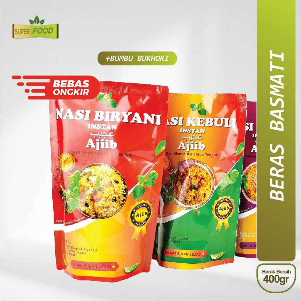 Jual Nasi Basmati Instant AJIIB Rasa Kebuli Biryani Kabsah Mandhi ...