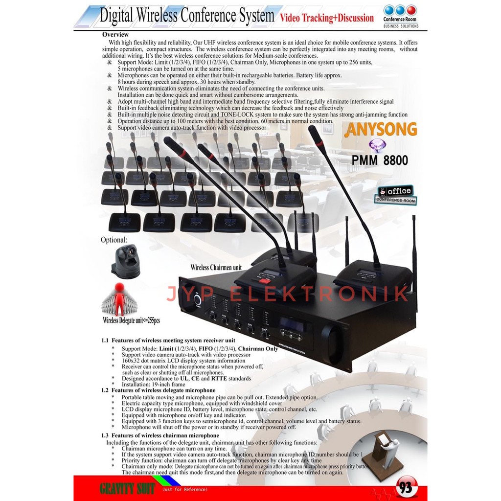 Jual PAKET MIC WIRELESS CONFERENCE MEETING ANYSONG PMM 8800 rapat ...