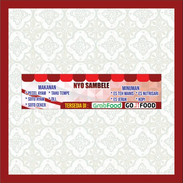 Jual Spanduk banner warung makan spanduk jualan ukuran 200 X 50 ...