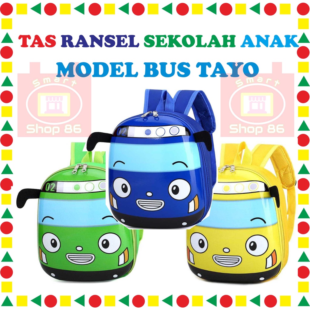 Jual Tas Ransel Sekolah Tas Anak Lucu Model Bus Tayo Backpack Untuk ...