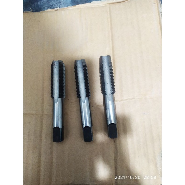 Jual hand tap triangle 3/4 x 16 mm carbon steel cut threan taps 3 pcs ...