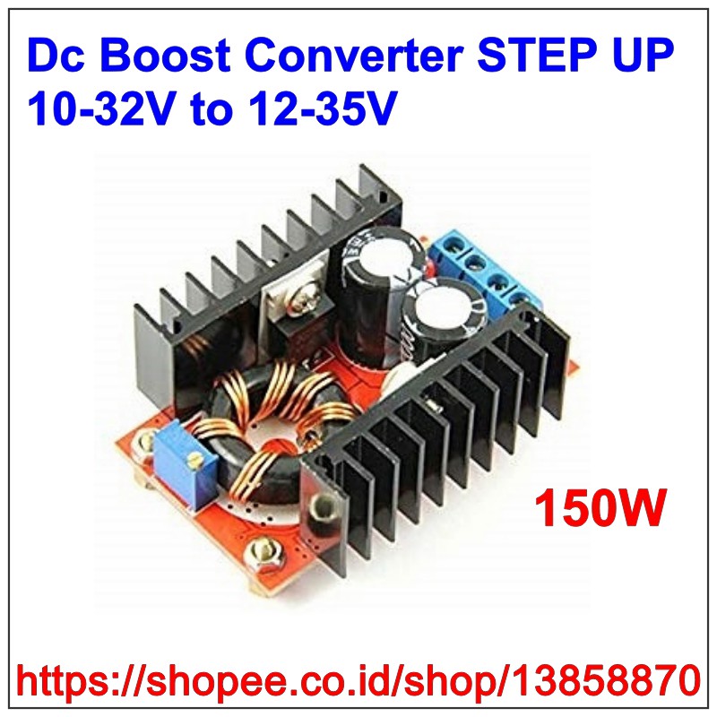 Jual Module Step UP 150W Boost Converter Step Up DC-DC 10-32V to 12-35V ...