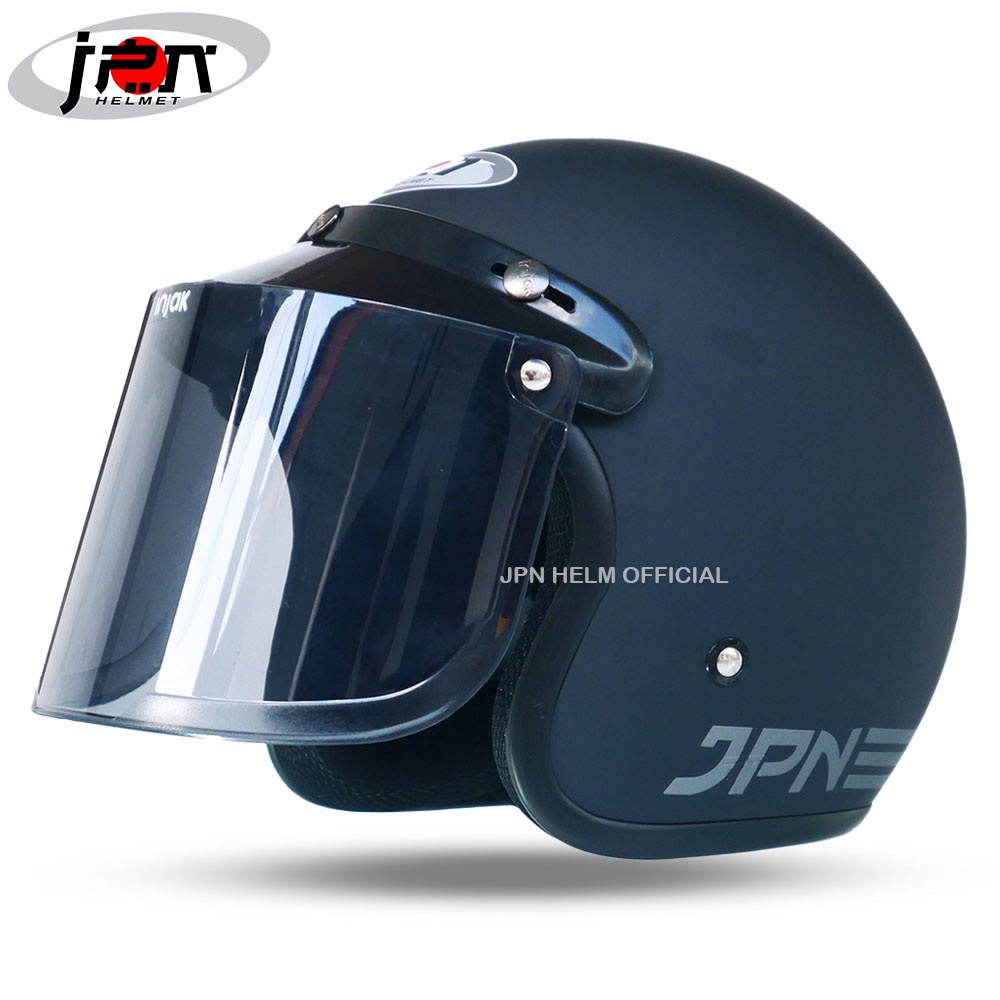 Jual Helm JPN Retro Original Dewasa Black Doff Standart SNI | Shopee ...